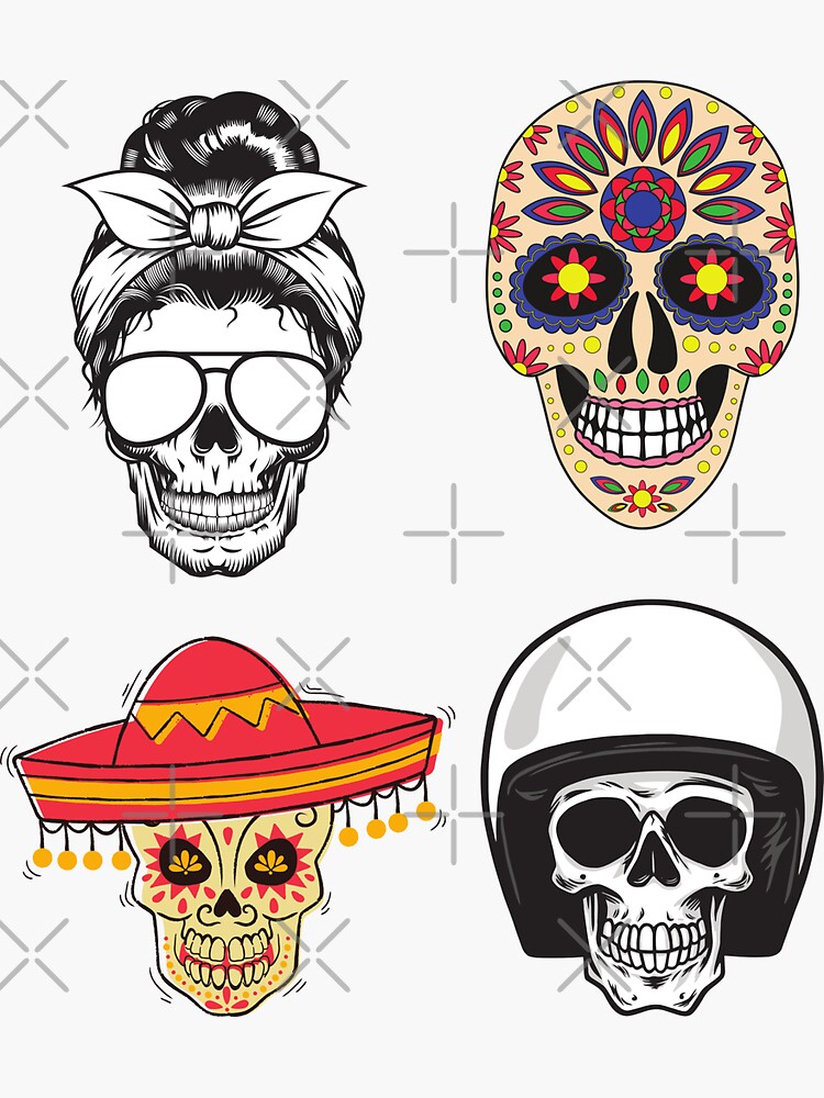 "Male And Female Skull" Sticker by imran112 | Redbubble