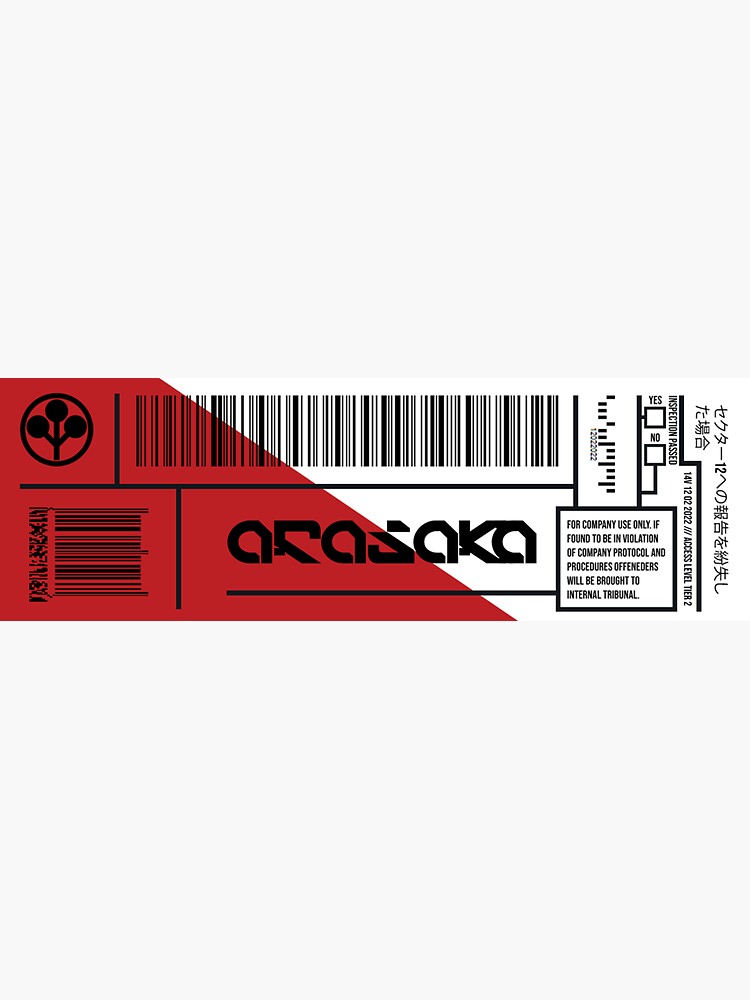 "Arasaka Shipping Label" Sticker by LordChanka | Redbubble