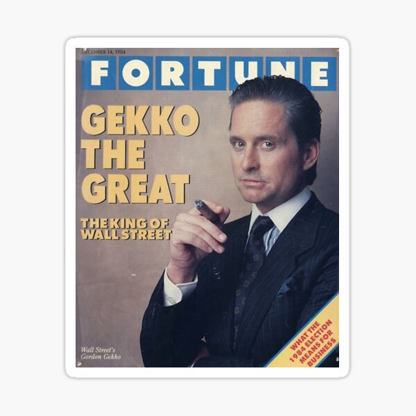 ";Gordon Gekko Fortune Magazine poster" Sticker for Sale by ...