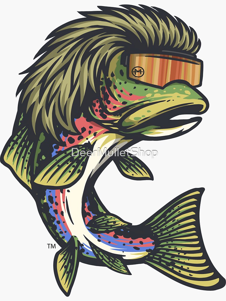 "Trout Mullet" Sticker for Sale by DeerMulletShop | Redbubble