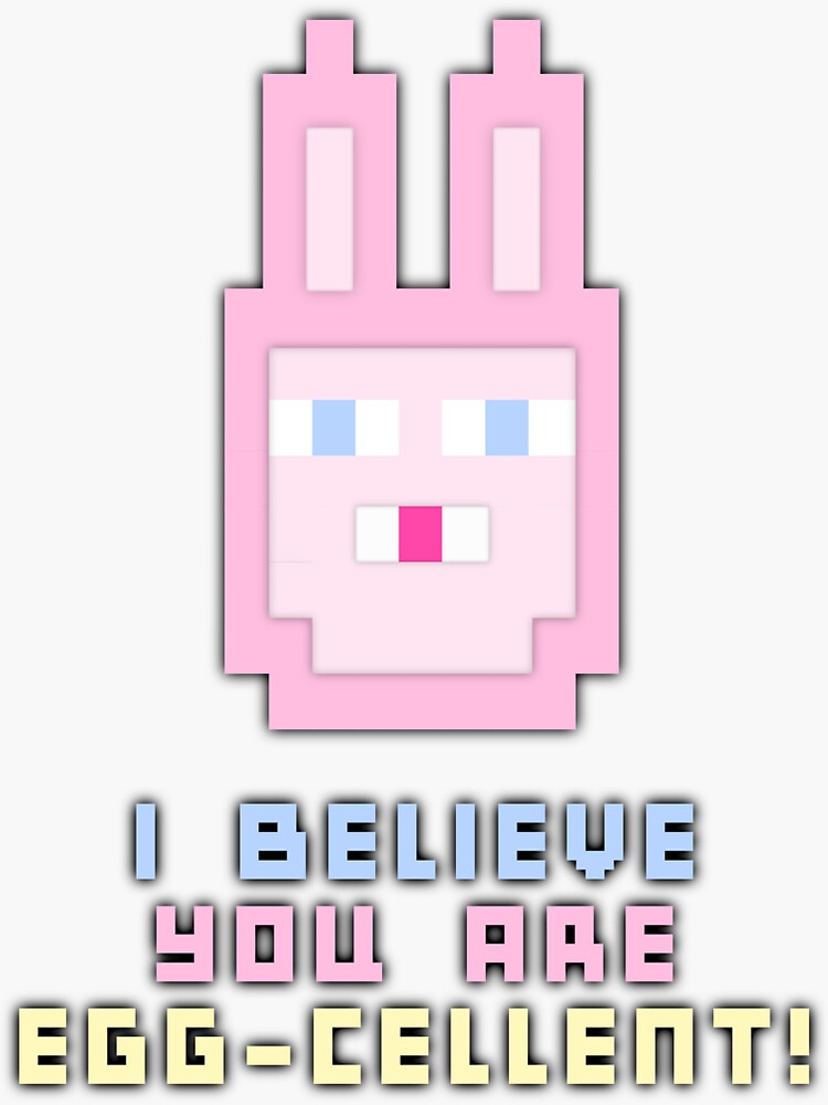 "8 Bit Pixel Bunny Rabbit (Easter - Ver. 1)" Sticker for Sale by ...