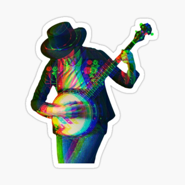 "Trippy Country Banjo Player" Sticker for Sale by simplemind3732 ...