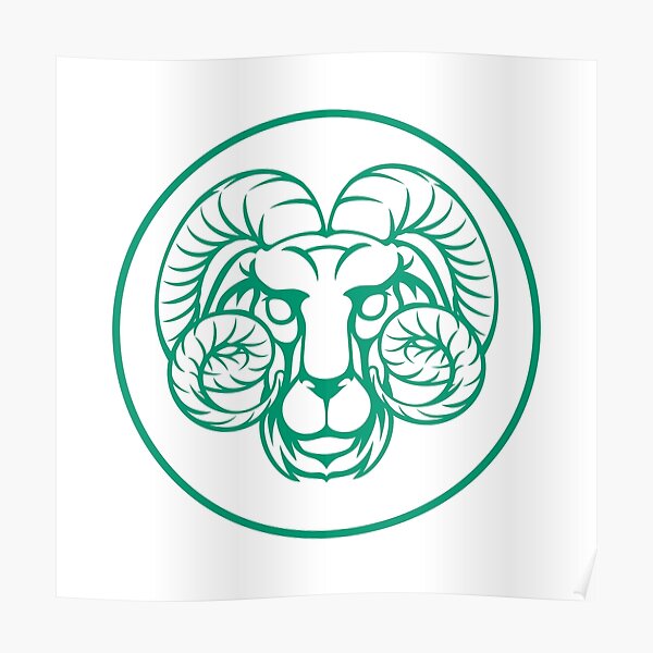 " green aries logo" Poster by JAG2B | Redbubble