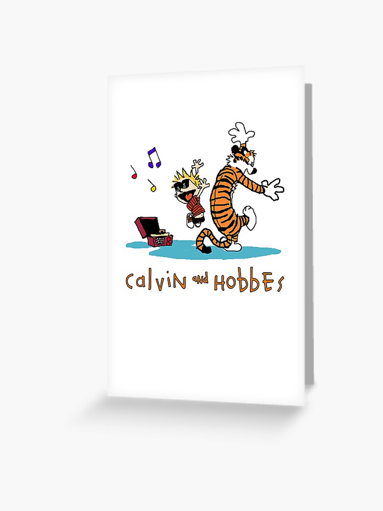 "Calvin And Hobbes Listen Music" Greeting Card for Sale by John Meisner ...