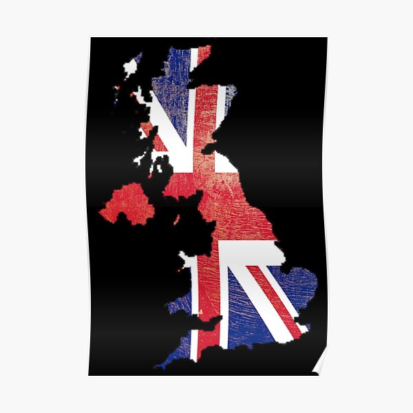 "Classic UK flag map" Poster for Sale by EpicMaps | Redbubble