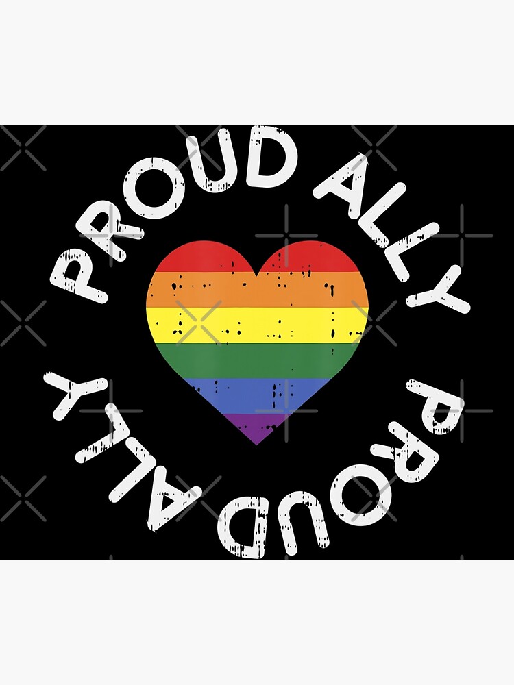"Proud Ally Funny Rainbow Heart - LGBT Pride" Poster for Sale by ...