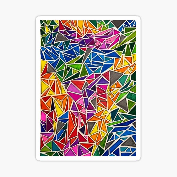 "triangles with color" Sticker by daintyedma | Redbubble