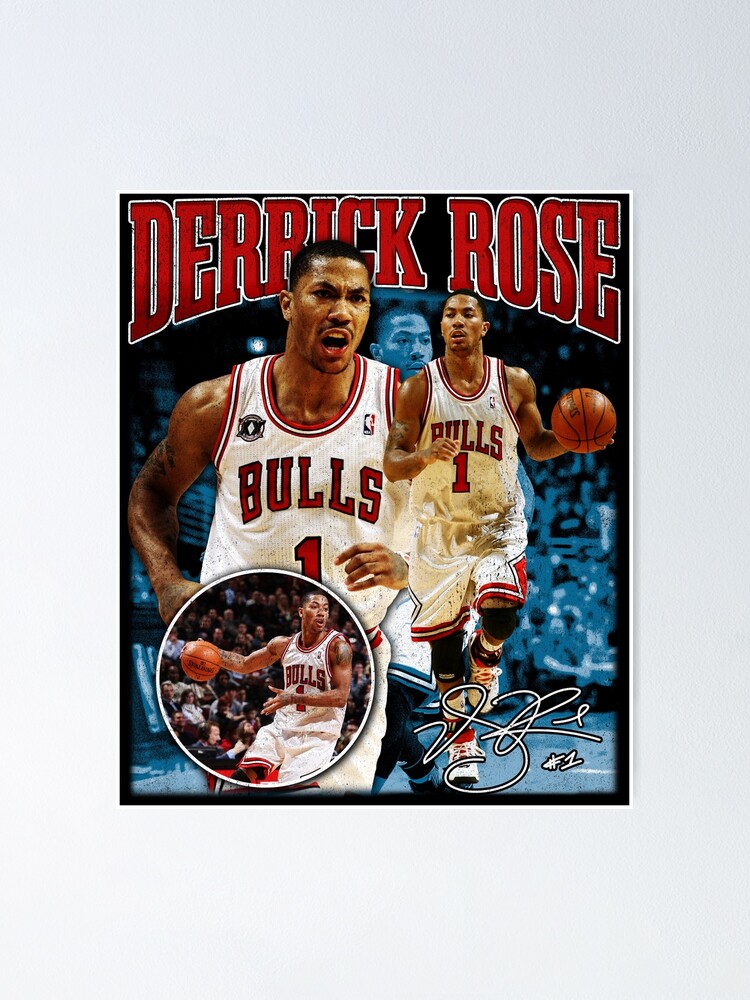"Derrick Rose MVP Chicago Basketball Signature Vintage Retro 80s 90s ...
