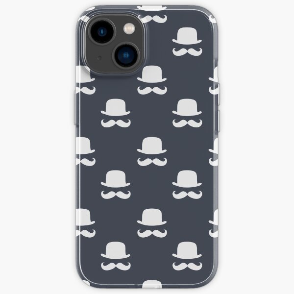 "Navy Blue Hipster Hats and Mustaches" iPhone Case for Sale by ...