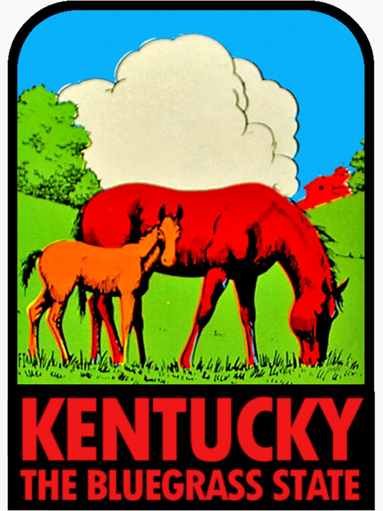 "Kentucky KY The Bluegrass State Vintage Travel Decal Sticker" Sticker ...