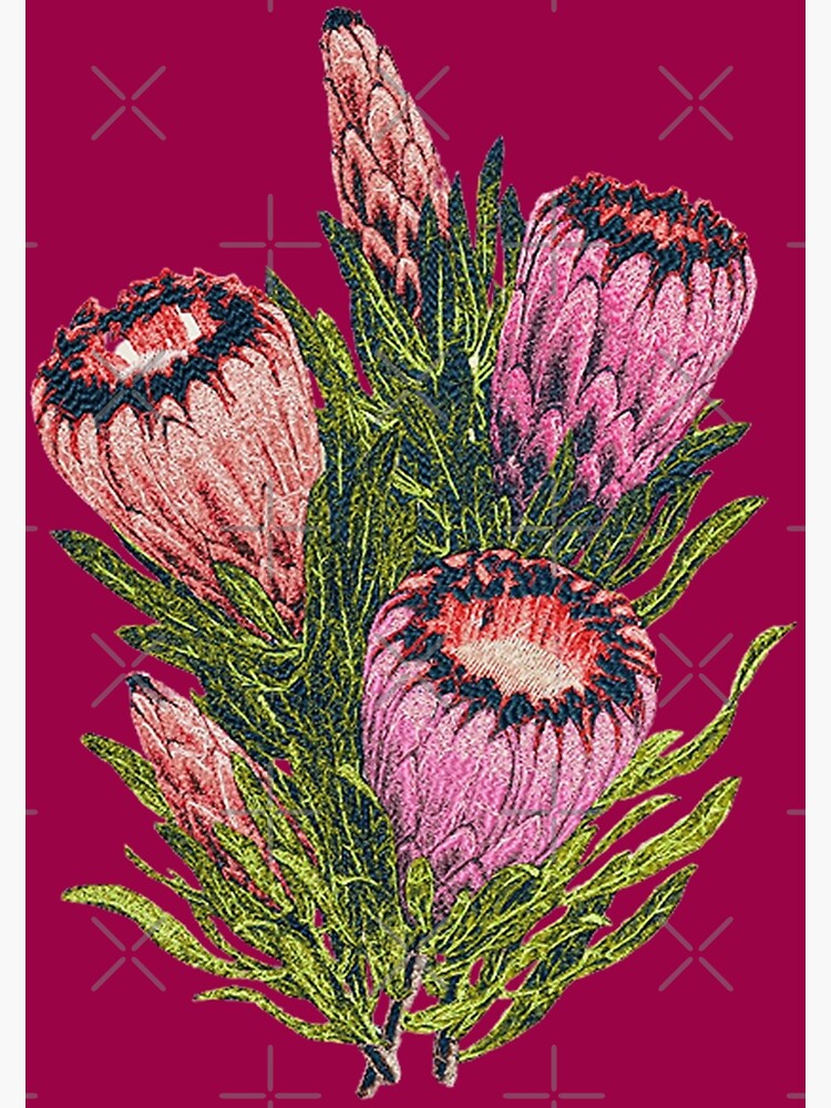 " Machine embroidery, Exquisitely Embroidered Bunch of Proteas ...