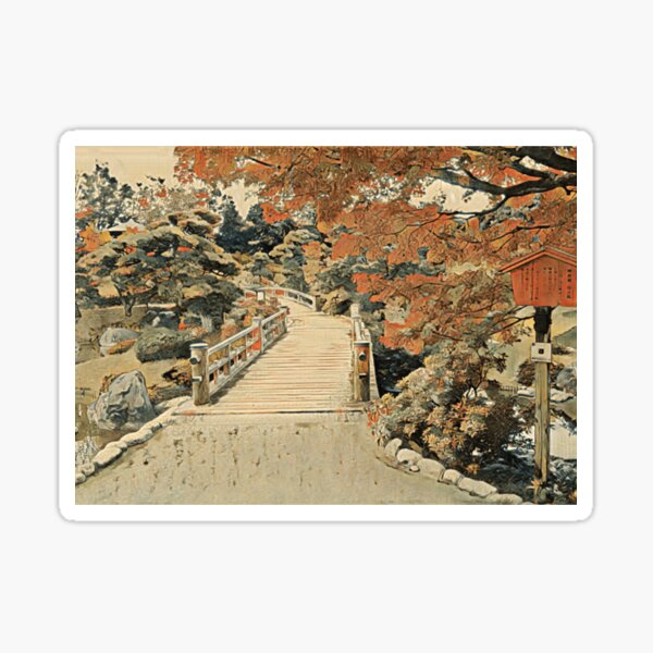 "Japanese art style design of momiji autumn leaves by a Japanese garden ...