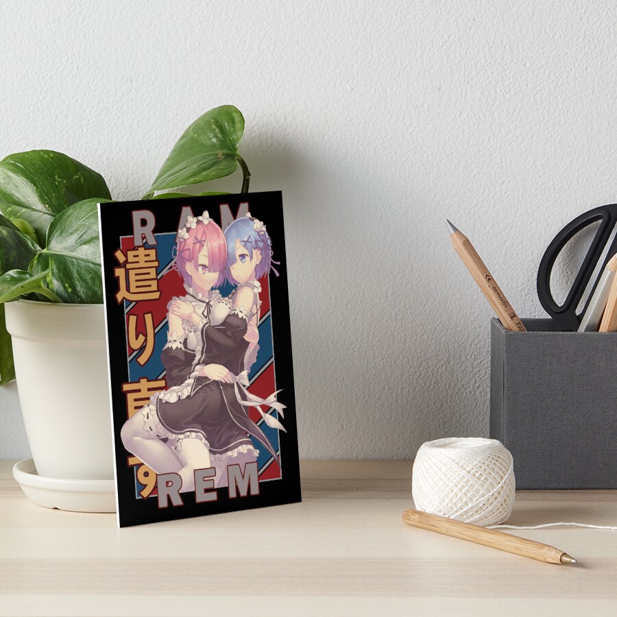 "Ram Rem Re Zero Starting Life in Another World Retro Blue Red Design ...