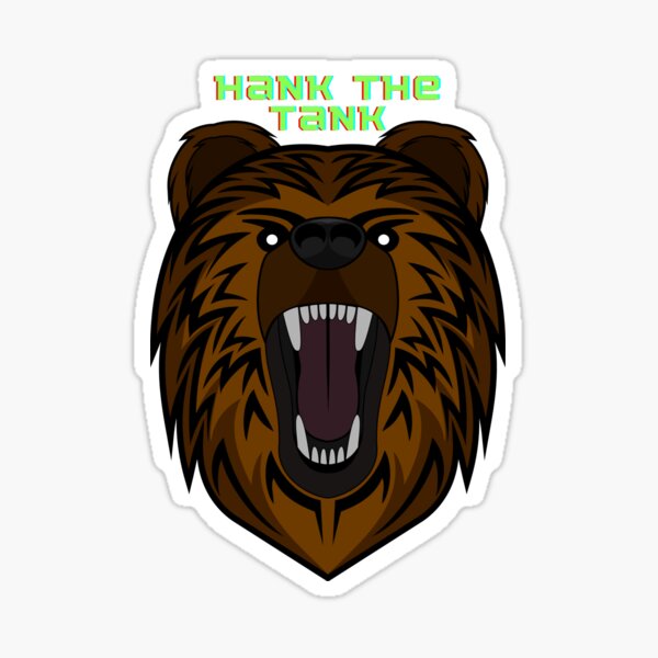 "Hank The Tank Bear" Sticker by themora | Redbubble