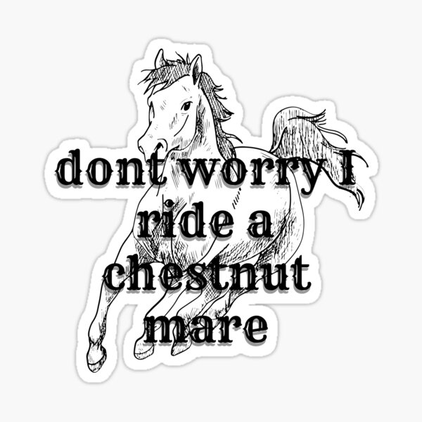 "DONT WORRY I RIDE A CHESTNUT MARE" Sticker for Sale by ouchihasalah ...