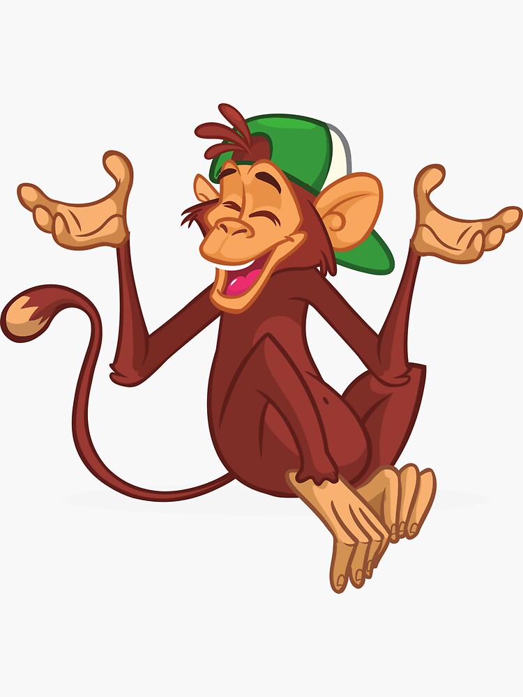 "Laughing monkey" Sticker by Dipab121 | Redbubble