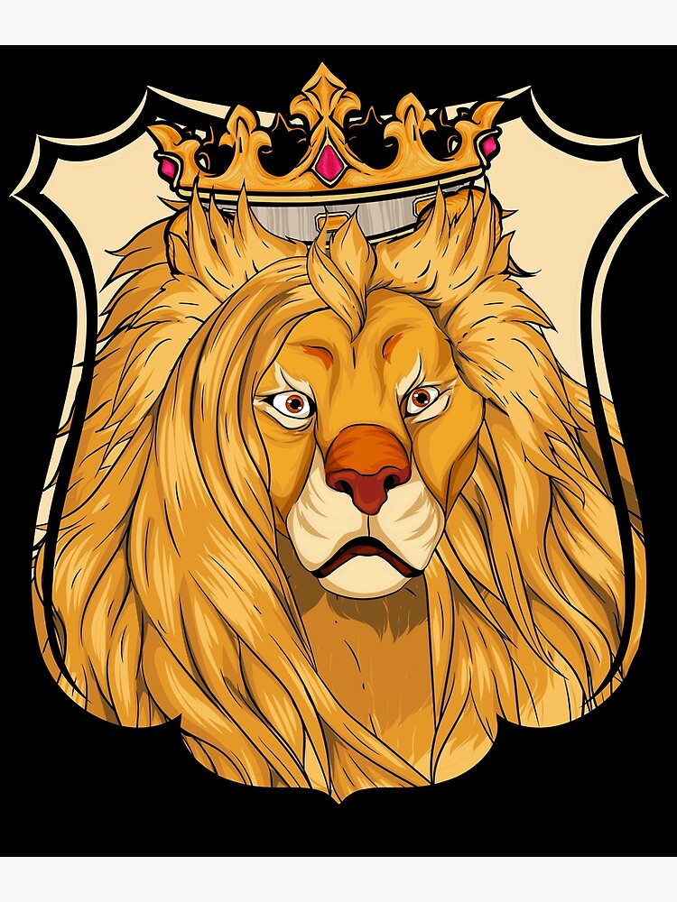 "African Zoo Animal Crown Lion" Poster for Sale by bestshirtdesign ...