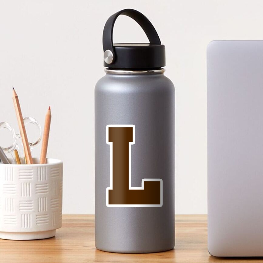 "Alphabet, Brown L, Sports letter L" Sticker by TheCultStuff | Redbubble