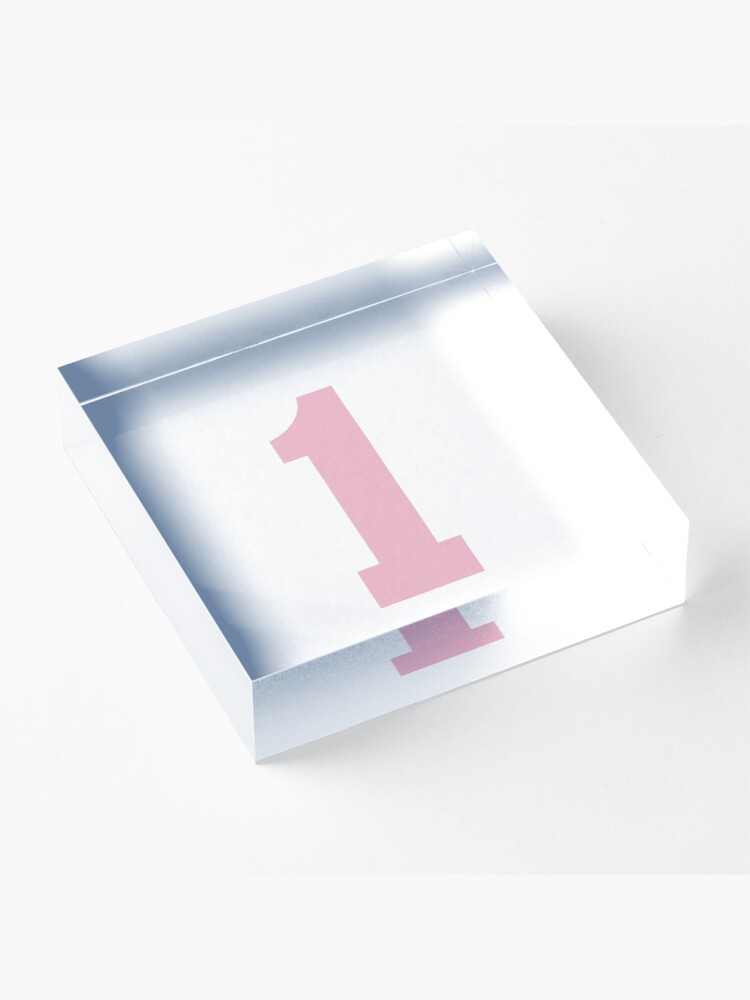 "Number 1, Pink one, Sports number 1" Acrylic Block for Sale by ...