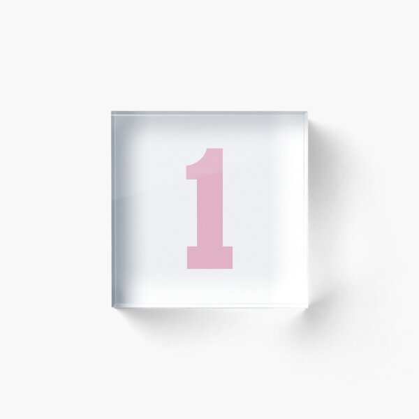 "Number 1, Pink one, Sports number 1" Acrylic Block for Sale by ...