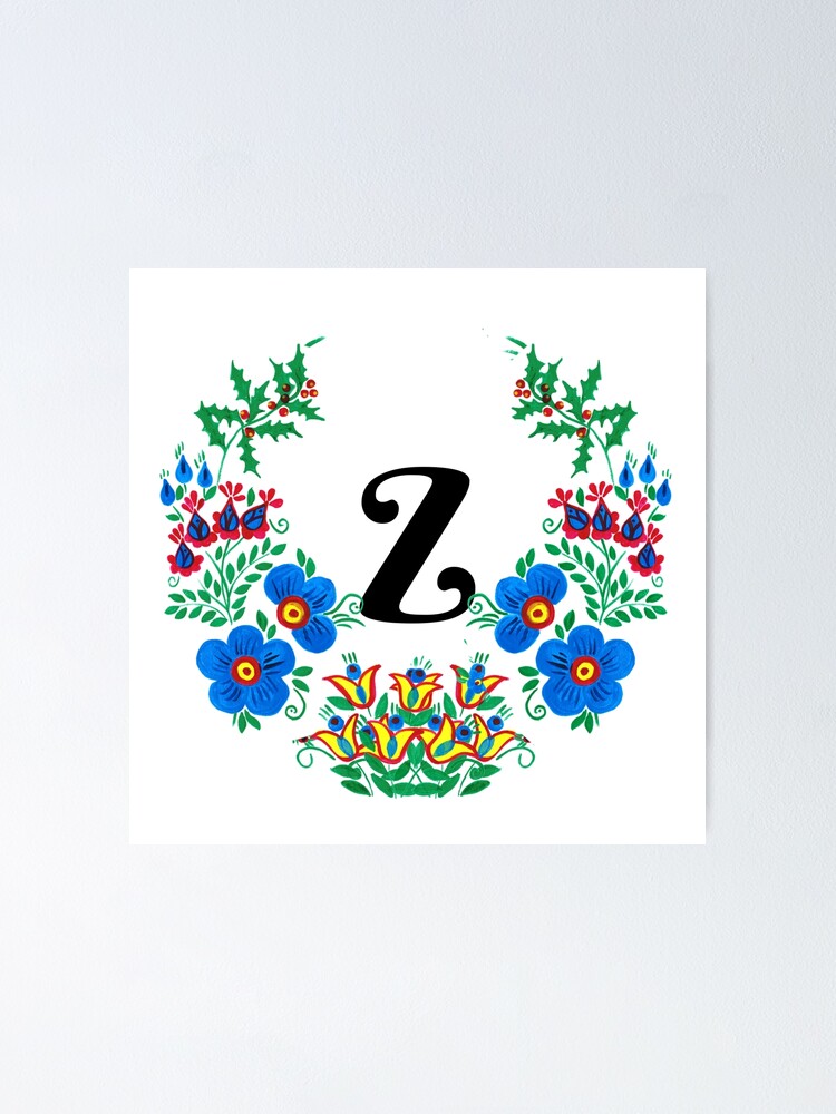 "letra Z con flores" Poster for Sale by Elyora | Redbubble