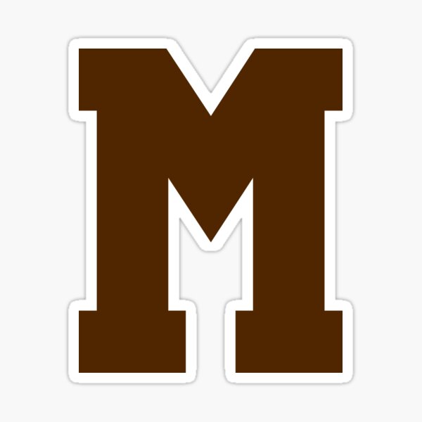 "Alphabet, Brown M, Sports letter M" Sticker for Sale by TheCultStuff ...