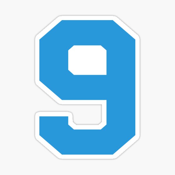 "Number 9, Blue nine, Sports number 9" Sticker for Sale by TheCultStuff ...