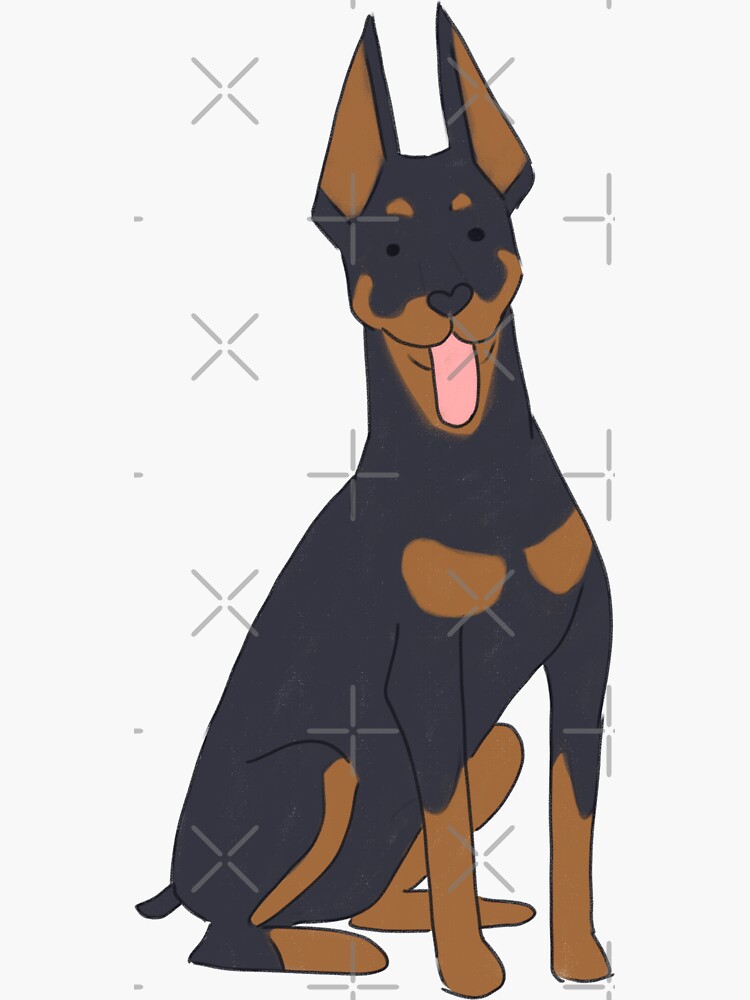 "Cute doberman dog cartoon illustration " Sticker for Sale by ...