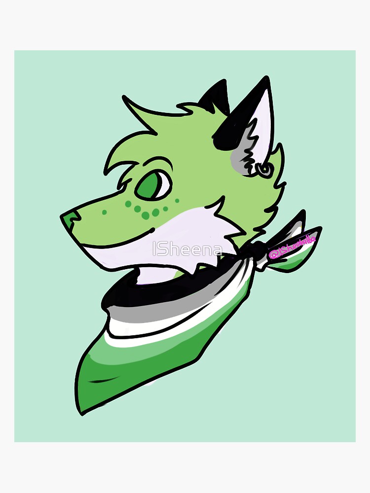 "Aromantic Wolf bandana" Sticker for Sale by lSheena | Redbubble