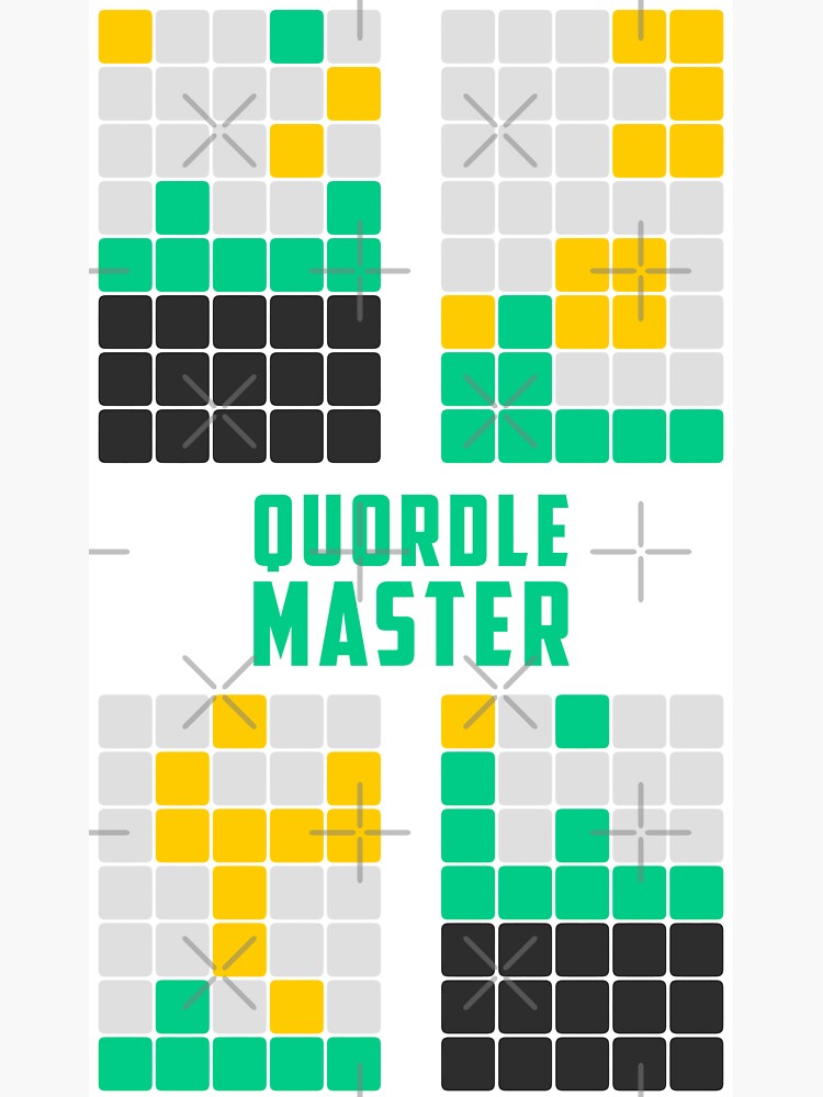 "Quordle Master Four Grid Design" Sticker for Sale by abitofsparkle ...