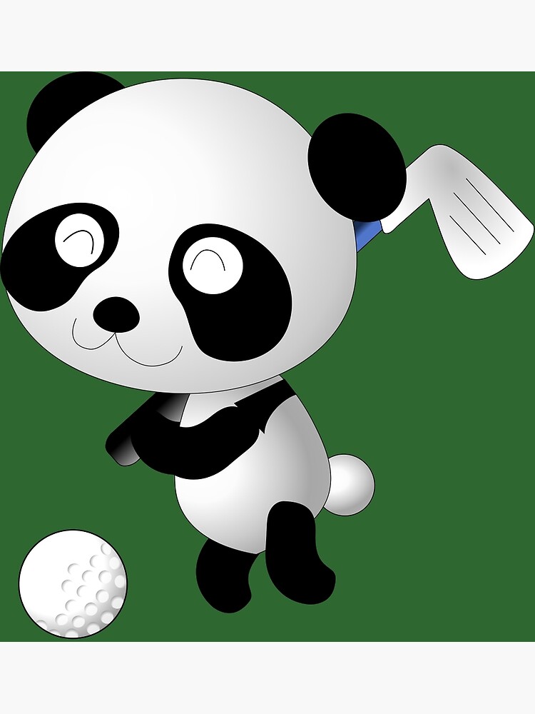 "Golf Panda - Cute Funny Cartoon For Golfing Sports Lover People ...