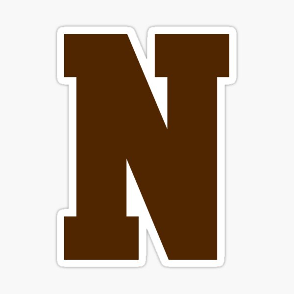 "Alphabet, Brown N, Sports letter N" Sticker for Sale by TheCultStuff ...