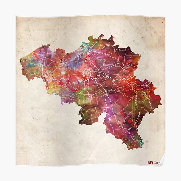"Belgium map" Poster by MapMapMaps | Redbubble
