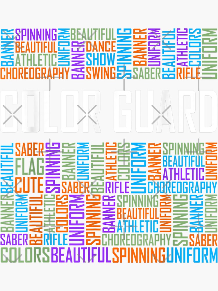 "Cute Color Guard Words Girls Gift Colorguard Marching Band T-Shirt ...