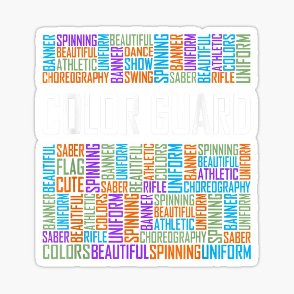 "Cute Color Guard Words Girls Gift Colorguard Marching Band T-Shirt ...