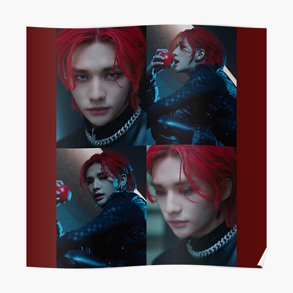 "Hyunjin - red alley cat aesthetic" Poster for Sale by gminforever5 ...