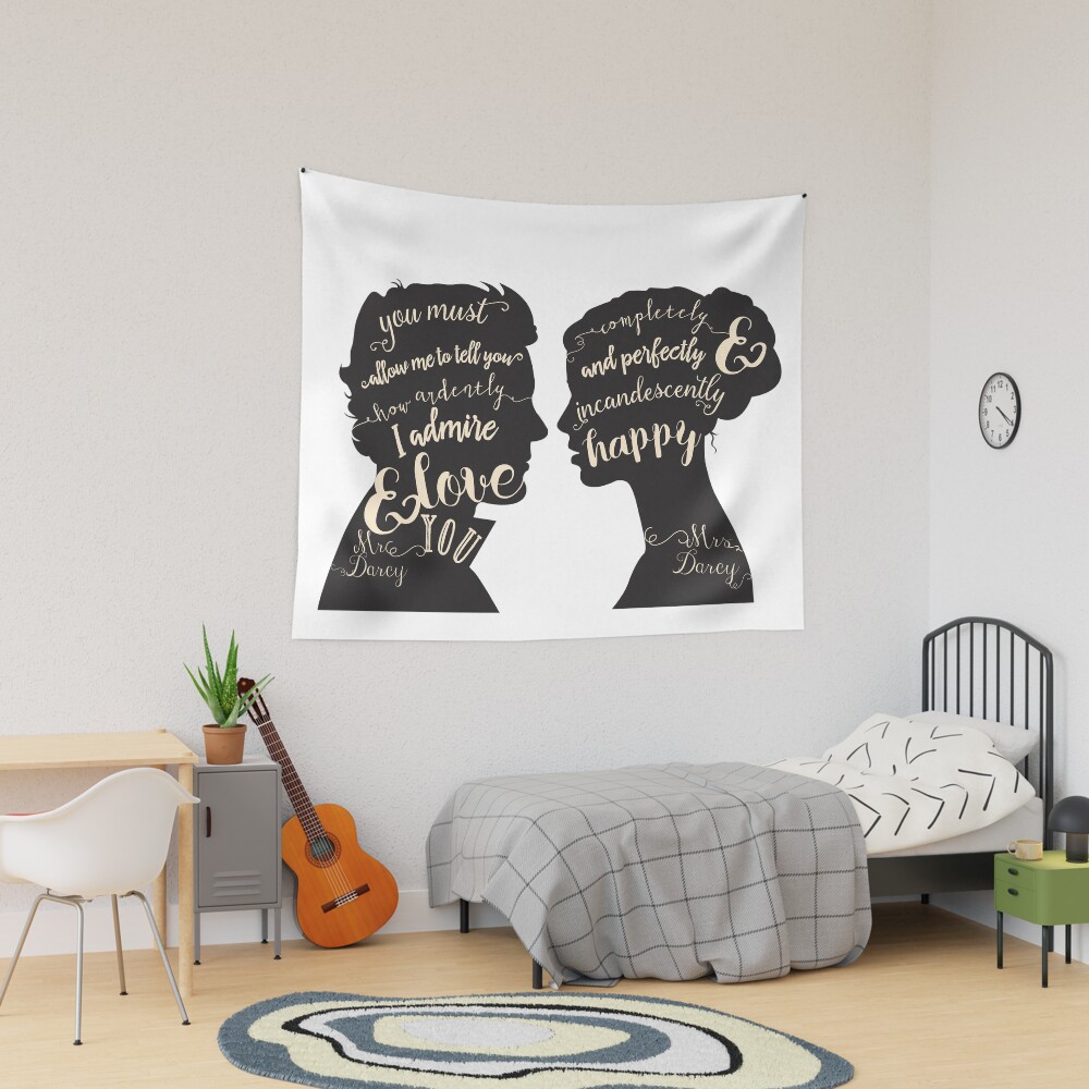 "Pride and Prejudice Quote Art, Jane Austen Typography Home Decor, Book ...