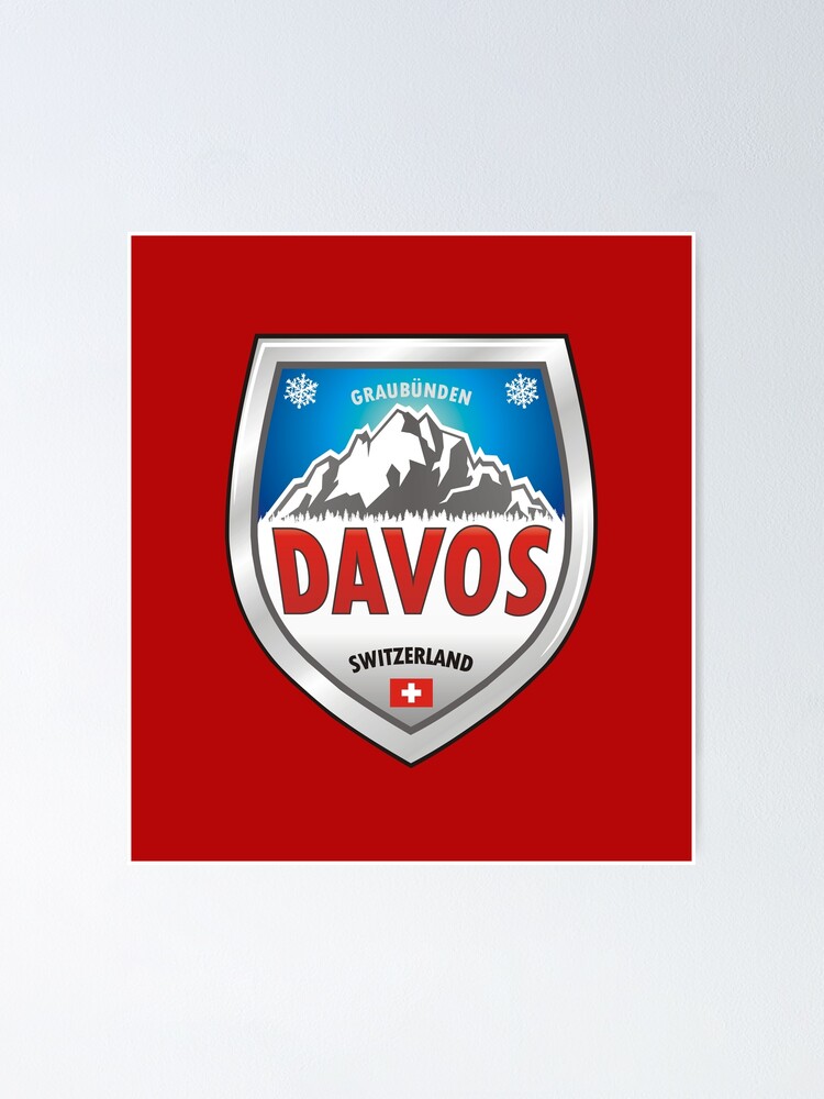 "Davos Graubünden Mountain Switzerland swiss Alps Flag emblem" Poster ...