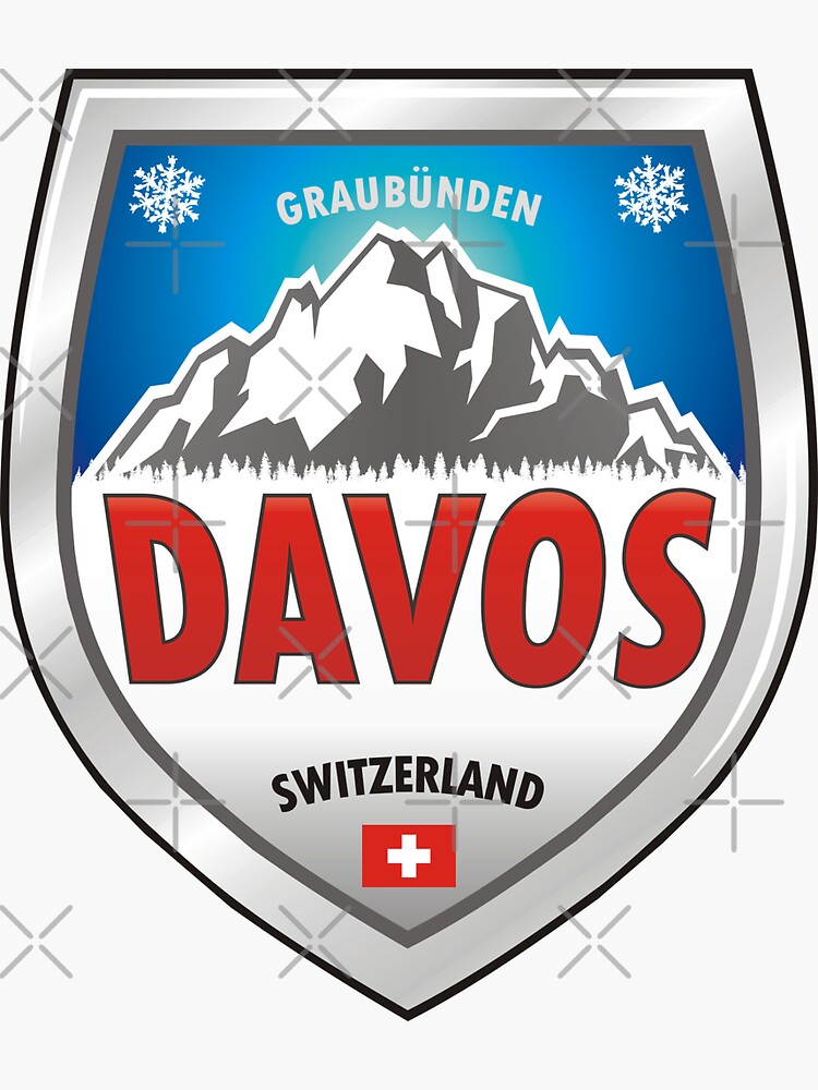 "Davos Graubünden Mountain Switzerland swiss Alps Flag emblem" Sticker ...