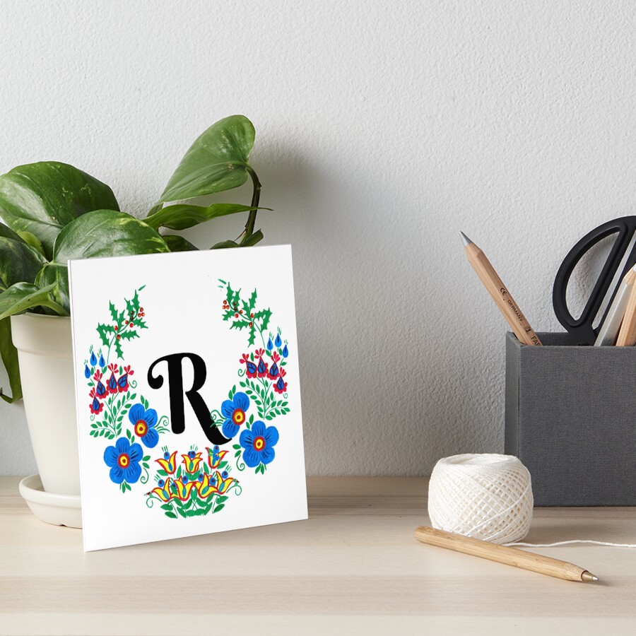"letra R con flores" Art Board Print by Elyora | Redbubble