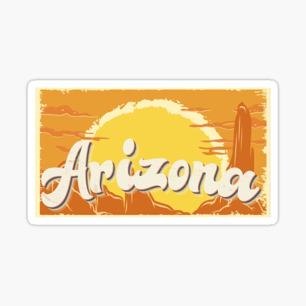 "Vintage Retro AZ, Arizona Mountains Outdoor Wildness" Sticker by ...