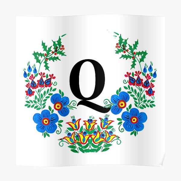 "letra Q con flores" Poster for Sale by Elyora | Redbubble