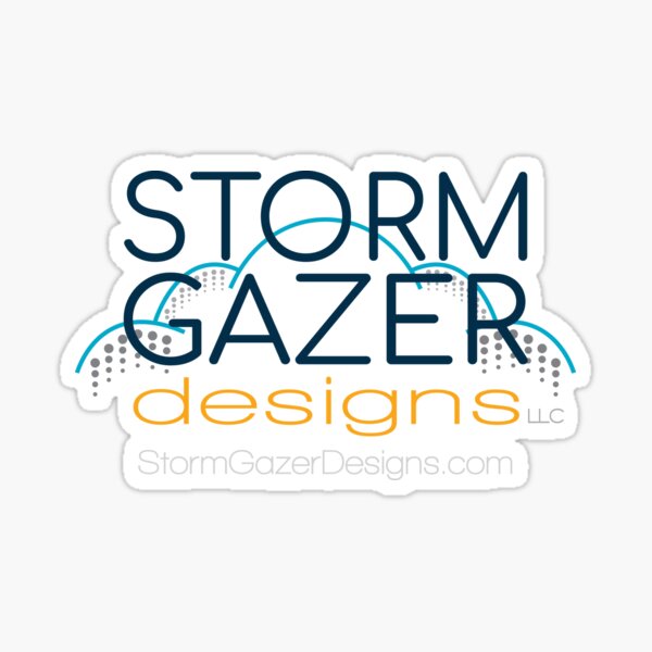 "Storm Gazer Designs Logo on white" Sticker by StormGazer | Redbubble