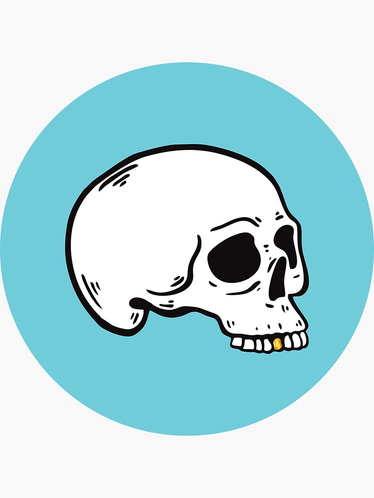 "Gold tooth skull" Sticker by ToTheCore | Redbubble