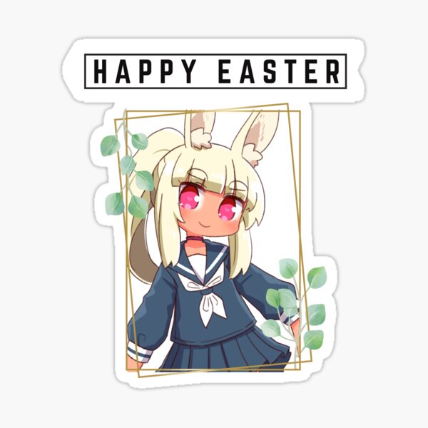 "Happy Easter Anime " Sticker for Sale by Theanimebubble | Redbubble