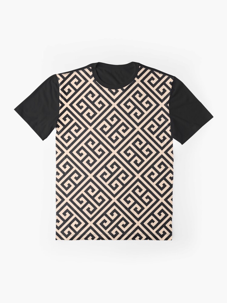 "Meandros - Greek meander black and beige design." T-shirt for Sale by ...