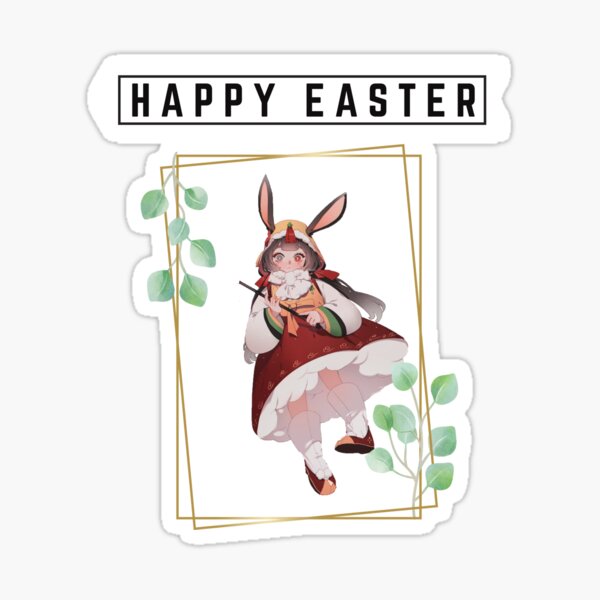 "Happy Easter Anime " Sticker by Theanimebubble | Redbubble