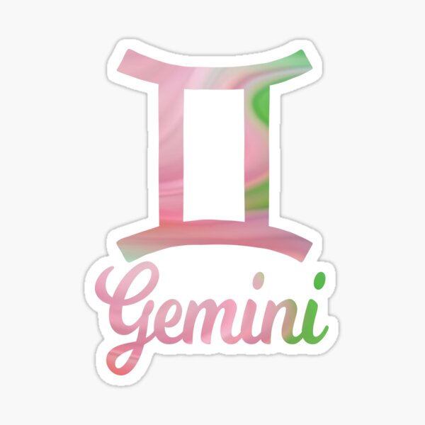 "Gemini Pink and Green" Sticker by geraldineMS | Redbubble