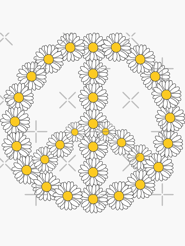"daisy peace sign" Sticker for Sale by Colorful-Inspo | Redbubble