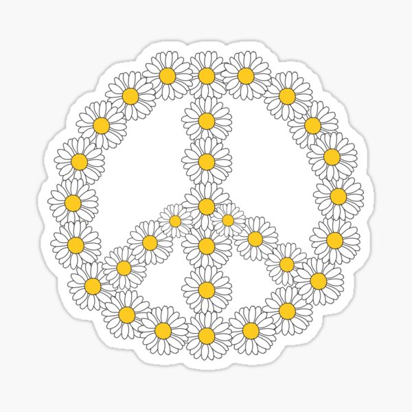 "daisy peace sign" Sticker for Sale by Colorful-Inspo | Redbubble
